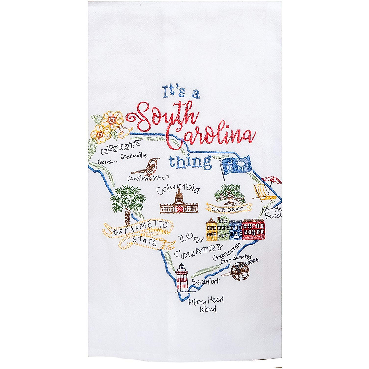 2 Piece Kay Dee Home State Of South Carolina Embroidered Kitchen Towel Bundle