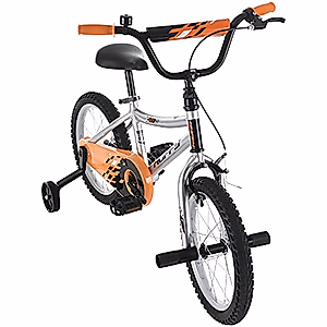 Huffy ZRX 16" Kids Bike, Ideal for Ages 3 to 5 Years Old, Front Pegs, BMX Style Handlebar, Quick Connect Assembly, Designed for Growth, Durable Steel Frame, Enclosed Chain Guard, Silver