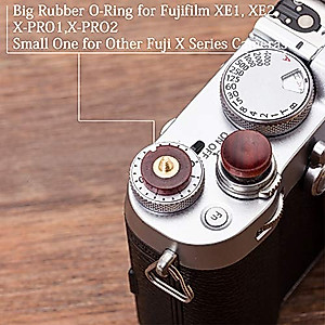 VKO Wood Soft Shutter Release Button Compatible with Fujifilm X-T30 X-T3 X100F X-T20 X-PRO2 X-E2S X20 X30 X100T X100S X-E2 X-E3 XPRO-1 SXT-2 X-T10 Camera 12mm Concave Surface Red(Wood Grain Random)