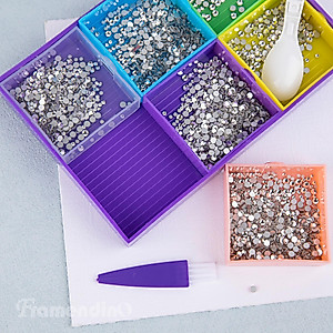 Framendino, 9 Pack Diamond Art Painting Bead Trays Plastic Bead Sorting Tray Organizer Storage Containers for Rhinestones Beads DIY Craft Tool