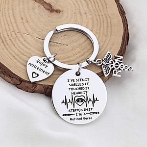 WSNANG Retirement Gift Nursing Keychain I 'M A Retired Nurse Keychain Enjoy Retirement Gift for Nurse RN NP LVN LPN BSN (Retired Nurse Keychain)