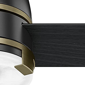 Hunter Fan Company, 59290, 60 inch Bureau Matte Black Ceiling Fan with LED Light Kit and Handheld Remote