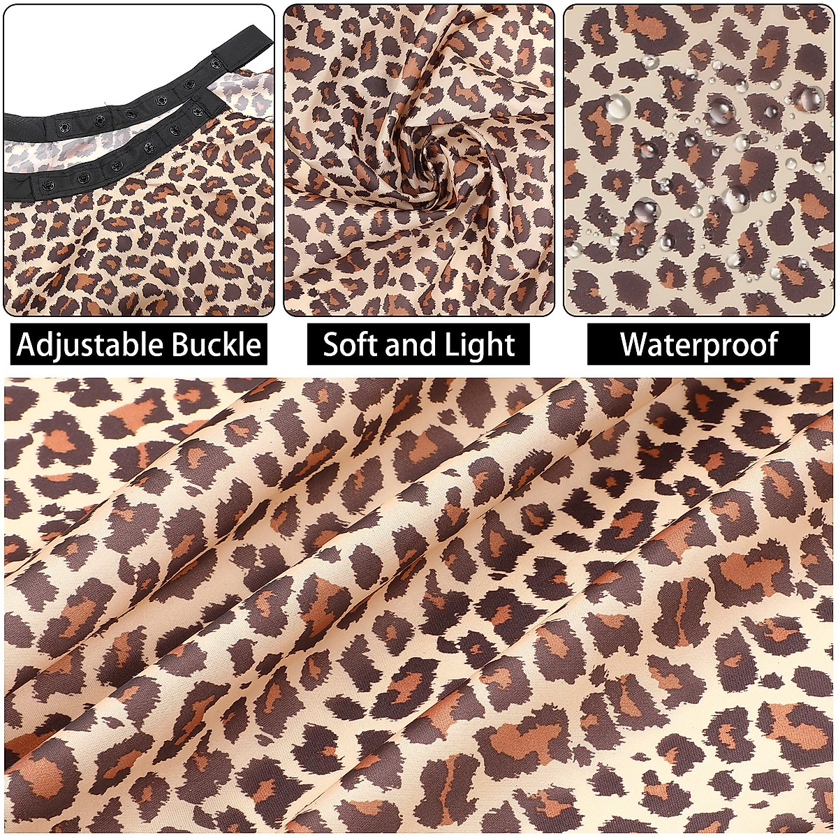NOVWANG Hair Cutting Cape, Professional Hair Cutting Cape with Adjustable Snap Closures, Leopard Salon Barber Cape and Neck Duster Brush for Haircut Beard Hairdressing 46.8 × 56 Inch