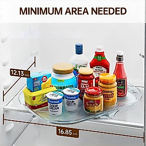 Square Lazy Susan for Refrigerator, Lazy Susan Turntable Organizer for Refrigerator, Countertop Condiment Storage Rack, Household Rotating Storage Rack for Kitchen. (13.8 X 10.2 in)