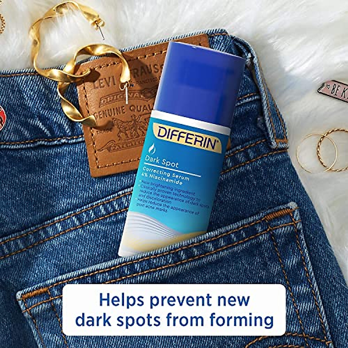 Differin Dark Spot Correcting Face Serum, Dark Spot Correcting Serum by the makers of Differin Gel, Gentle Skin Care for Acne Prone Sensitive Skin, 1 oz (Packaging May Vary)