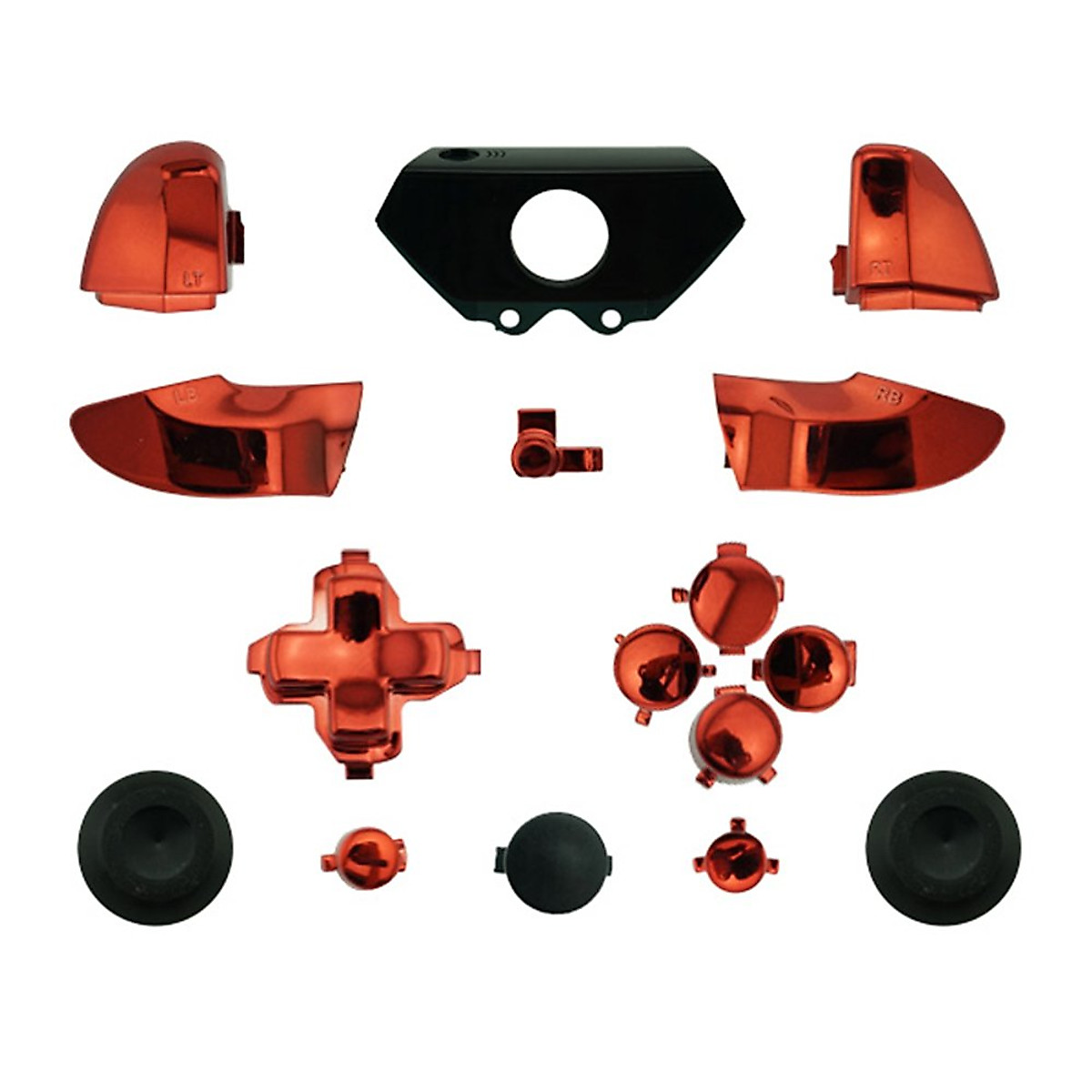 New Custom Full Housing Shell Case Cover with Buttons for Xbox One Wireless Controller - Chrome Red