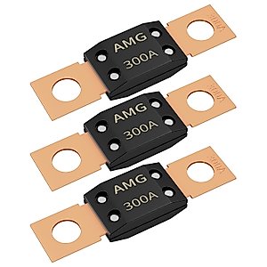 Joinfworld 300A MEGA Fuse, High Current Bolt Mount Automotive 300 Amp MEGA/AMG Fuse for Cars, Trucks, Construction Vehicles, Buses, Boats - 3Pcs