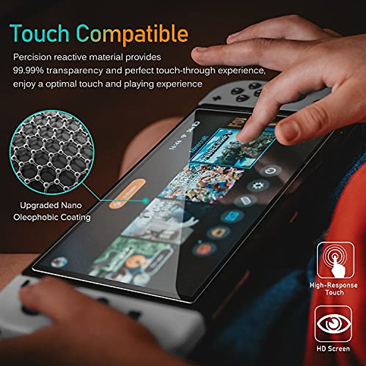 ivoler [4 Pack Tempered Glass Screen Protector Designed for Nintendo Switch OLED Model 2021&2023 with [Alignment Frame] Transparent HD Clear[Updated Version] Screen Protector for Switch OLED 7''