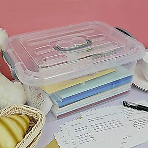 Nesmilers 2 Packs Storage Bin with Lid, 8 Liter Plastic Box Set