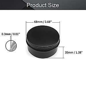 Othmro 12pcs 2.7oz Metal Round Tins Aluminum Tin Cans Containers with Screw Lid, 68 * 35mm(DxH) Black tin cans for Salve, Spices, Lip Balm, Tea or Candies 80ml