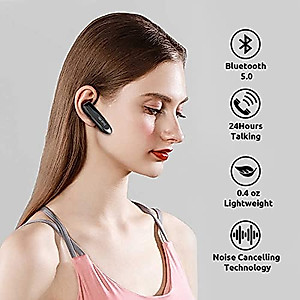 Tek Styz V5.0 CSR Wireless Bluetooth Earpiece for iPhone, Android, Samsung,Laptop,Tablet with Mic, IPX3 Waterproof Headset with CVC 6.0 Dual Noise Cancelling Technology and 24H Talk Time/Playtime