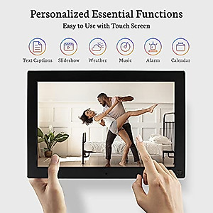 BSIMB 32GB 10.1 Inch WiFi Digital Photo Frame, Smart Digital Picture Frame 1280x800 IPS Touch Screen Auto Rotate Motion Sensor Upload Photos/Videos via App/Email, Gift for Grandparents