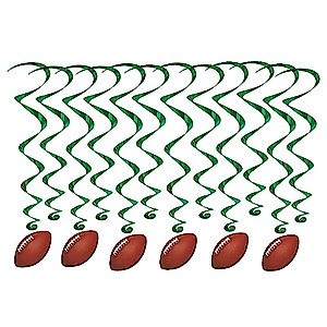 Football Decorations Backdrop Hanging Swirls and Table Cover for Birthdays Game Days Tailgating Party Supplies