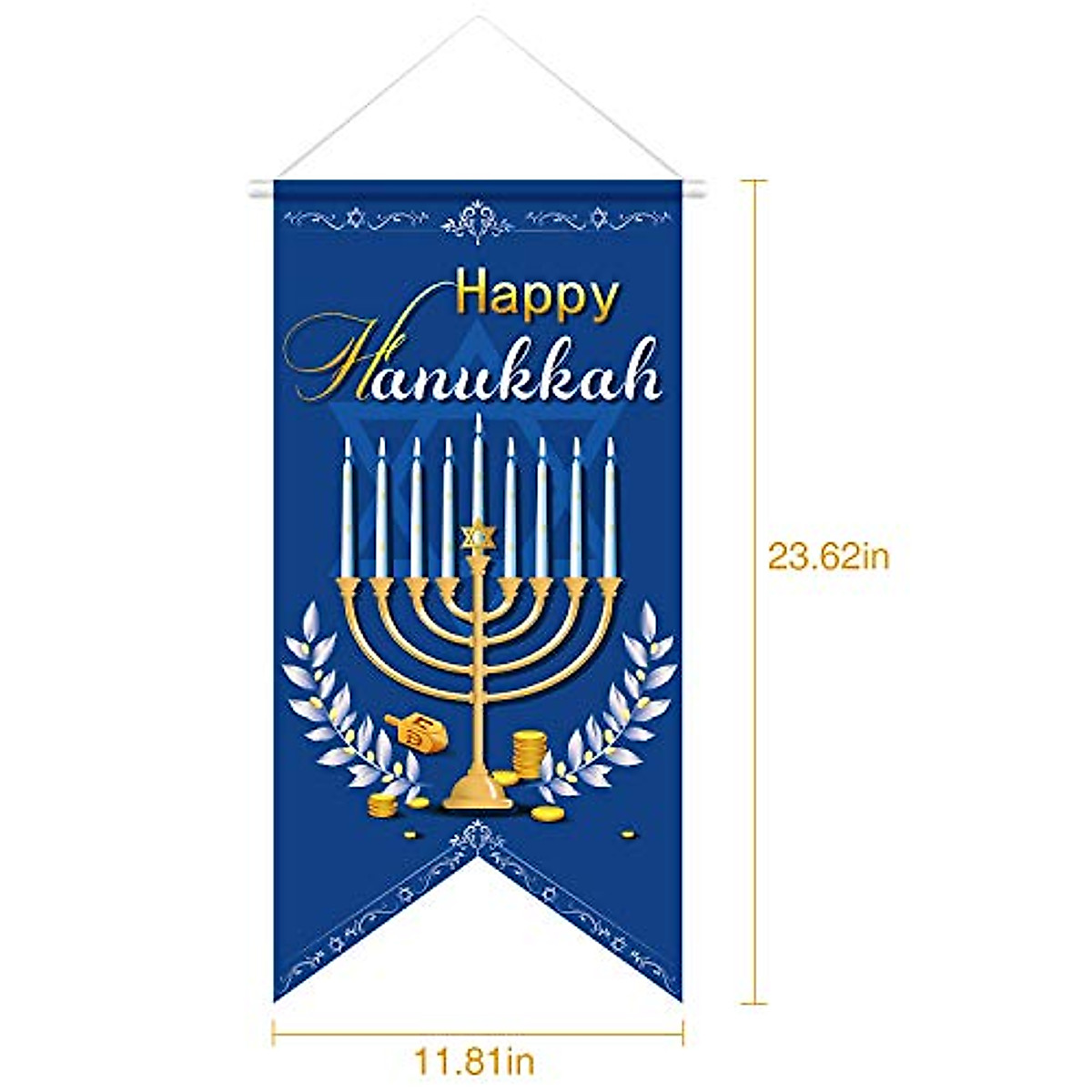 Happy Hanukkah Banner Chanukah Decoration Hanukkah Door Sign Hanukkah Letter Banner Welcome Banner, Hanging Door Sign Gifts for Holiday Party Supplies Jewish Judaism Synagogue Home Office Decor