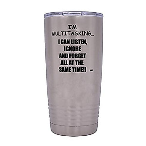 Rogue River Tactical Funny Sarcastic Office Work 20 Oz. Travel Tumbler Mug Cup w/Lid Vacuum Insulated Hot or Cold Multitasking