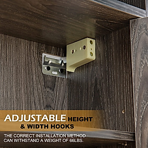 SUNTAGE Bathroom Wall Cabinet, Over Toilet Storage Cabinet w/2 Towel Bar, Paper Roll Holder & Adjustable Shelf in 9 Combinations, Medicine Cabinets Ideal for Bathroom, Kitchen (Brown)