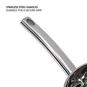 Cooking Light Stainless Steel Saucepan, Classic Belly Shape Cookware, Dishwasher and Oven Safe Pots and Pans, 3 Quart