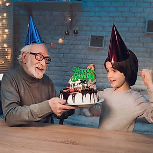 Glow Party Neon Birthday Cake Toppers Happy Birthday Cake Topper 3D Green Cake Decorations