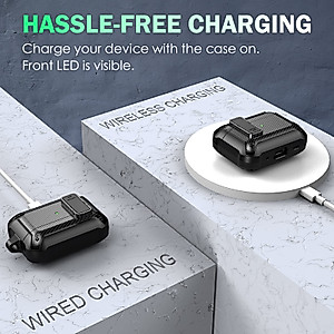 Wustentre Case for Airpods Pro 2nd Generation Case Cover with Lock Lid, Rugged Airpod Pro 2 Case with Keychain for Men Women, Military Protective Case for Airpods Pro & AirPods Pro 2 Gen