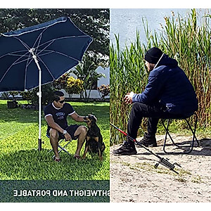 weallbuy Beach Umbrella Sand Anchor, Portable Umbrella Metal Stand with Anchor for Patio/Beach/Parasol/Garden/Fishing, Adjustable Holder Stand for 0.9-1.2 Inch Umbrella (1)