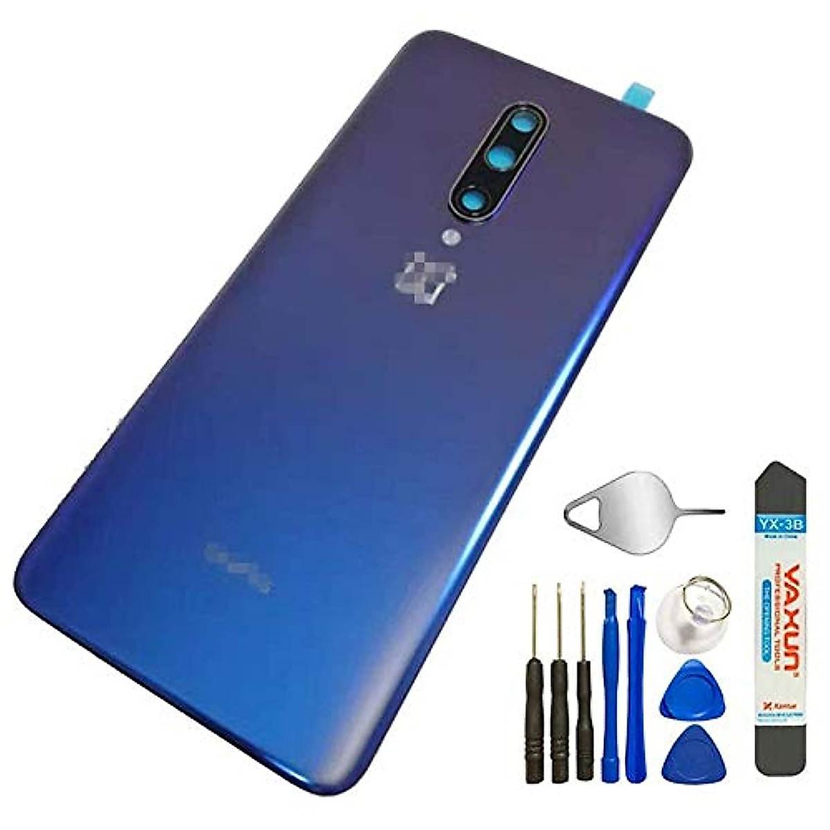 BSDTECH Battery Back Cover Rear Panel Glass +Camera Lens for Oneplus 7 Pro 6.67" GM1911 GM1913 GM1917 GM1910 GM1915 (Nebula Blue)