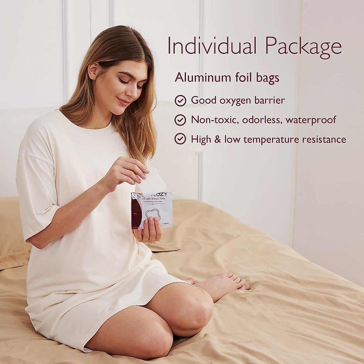 Momcozy Soothing Gel Pads, Instant & Long Cooling Relief for Sore Nipples, Made Without BPA, Hydrogel Pads with Lanolin for Breastfeeding, 6 Count