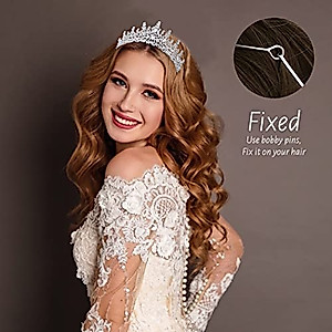 CURASA Silver Gold Crowns Gorgeous Tiaras for Women Queen Princess Crown Birthday Crown for Girls Beautiful Hair Accessories for Women Gifts for Wedding Halloween Prom Christmas