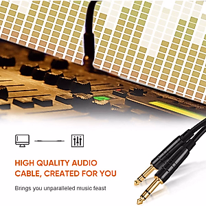 CableCreation 10 Feet 6.35mm 1/4" TRS to 6.35mm 1/4" TRS Balanced Stereo Audio Cable, Male to Male, 3 Meters/Black