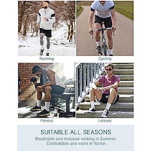 Airacker Athletic Socks Sport Running Calf Socks Performance Cushioned Breathable Crew Socks for Men Women(6 Pairs)