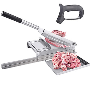 Bavnnro Meat Slicer Manual Ribs Meat Chopper Bone Cutter for Fish Chicken Beef Frozen Meat Vegetables Deli Food Slicer Slicing Machine for Home Cooking and Commercial Cooking (KD0288)
