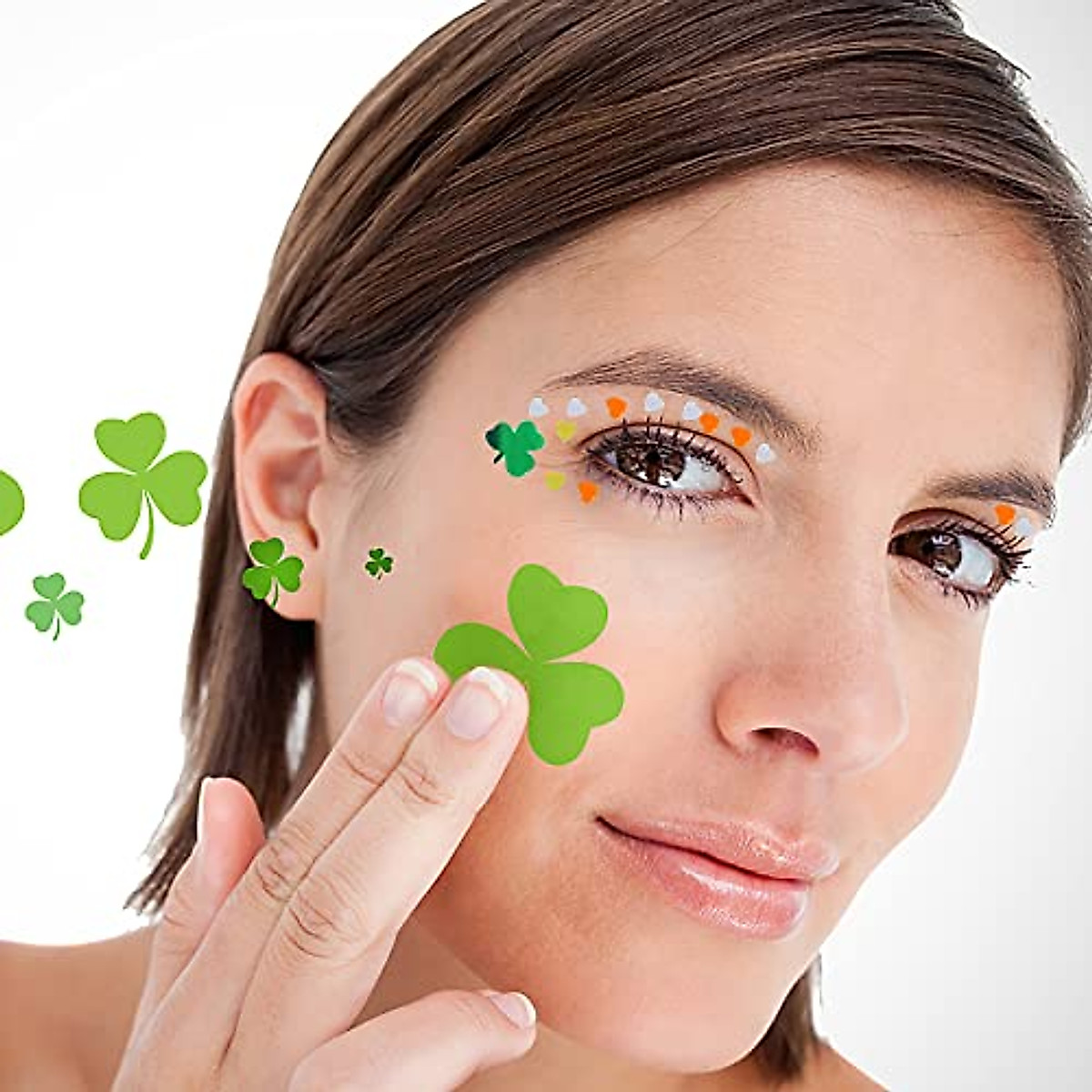 Spring Confetti, Green Shamrock Foil Confetti Colorful Heart Table Decor Green Irish Clover Hat Confetti Shamrock Beard Sprinkles for St Patricks Birthday Baby Shower Decorations