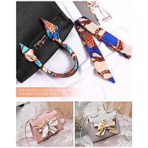 JELIEE 6 Pack Scarf Bags for Women Handbag Scarfs Band Narrow Scarf Hair Neck Scarf Neckerchief Scarf Head Wrap Fashion Gifts for Women