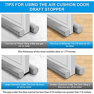 PearlLives Air Cushion Door Draft Stopper, Express Door Sweep for Wind, Dust, Smoke, Noise Protection and Energy Saving (Gray, 36 inches)