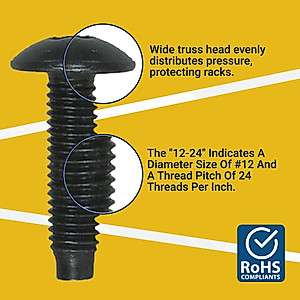RackGold® 12-24 Rack Screws 50 Pack - USA Made