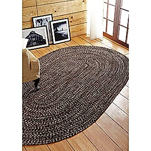 Better Trends Chenille Tweed Braid Collection is Durable and Stain Resistant Reversible Indoor Area Utility Rug 100% Polyester in Vibrant Colors, 22" x 40" Oval, Navy & Smoke Blue