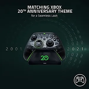Razer Universal Quick Charging Stand for Xbox Series X|S: Magnetic Secure Charging - Perfectly Matches 20th Anniversary Xbox Wireless Controller - USB Powered (Controller Sold Separately)