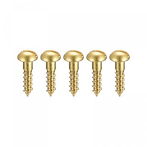 uxcell Wood Screws M2.5 x 10mm Slotted Round Head Brass Self-Tapping Screw 50 Pcs