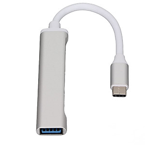 ASHATA USB C Hub, 4 in 1USB C to USB with 1 USB3.0 3 USB2.0 Ports, Mini Portable USB C Hub Adapter, for Laptop, Mouse, Keyboard, Hard Disk, Mobile Phone, Tablet(Silver)