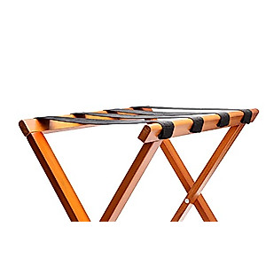 Wholesale Hotel Products - Premium Wooden Luggage Rack, Beautiful Light Mahogany Finish, Large Size, Fits Heavy Luggage, for Guest Rooms, Hotel, Bed Rooms