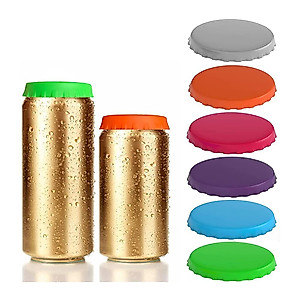 Silicone Can Lids, Soda 6 Pack No Spill Soda Beverage Can Lid Cover Or Protector, No Spill Silicone Can Stopper Covers Fits For Standard