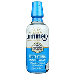 Lumineux Teeth Whitening Mouthwash, No Alcohol, Fluoride Free, SLS Free, Non Toxic, 16 Ounce (Pack of 1)