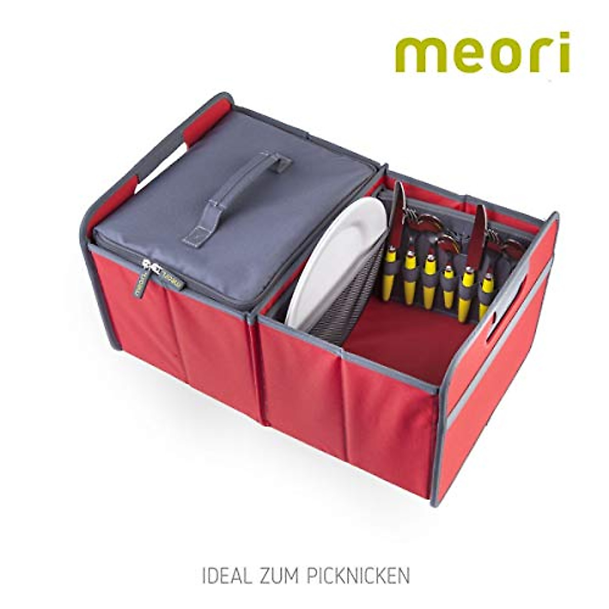 meori Picnicker Insert for Foldable Boxes Small, Large + Outdoor Accessory, Smoke Grey