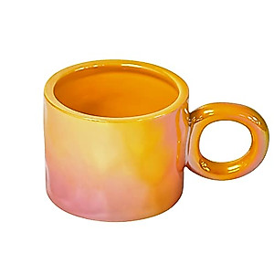 Koythin Ceramic Coffee Mug, Creative Gradient Handmade Big Handle Cup for Office and Home, Dishwasher Safe, 14 oz for Tea Latte Milk