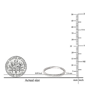 Dazzlingrock Collection 0.25 Carat (Cttw) Round White Diamond 3 Row Studded Stackable Wedding Band for Women in 10K White Gold Size 7