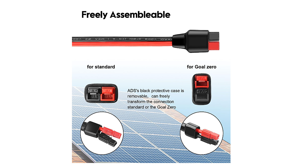 PAEKQ Anderson DC 8mm Female Adapter Cable 2-in-1 Solar Splitter