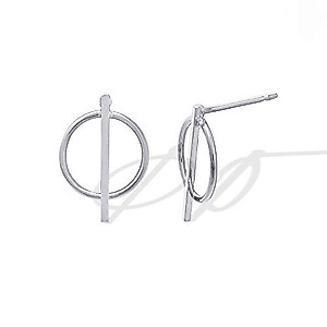 Boma Jewelry Sterling Silver Circle Bar Geometric Stud Earrings