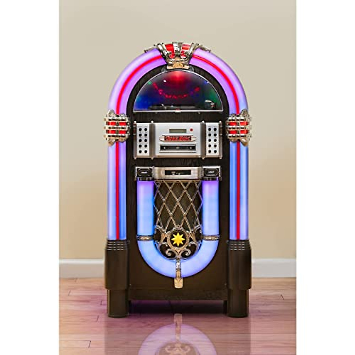 Roxby Retro Full Size Jukebox Cd Player with Bluetooth Stereo Record ...