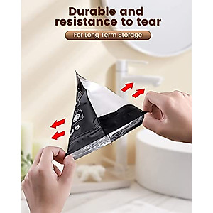 Resealable Bags, Mylar Bags Smell Proof Bags with Clear Window,Packaging Bags for Storage Coffee Beans, Cookie, Lipstick, Candy，150 Pieces， 6"x9"&4"x6"