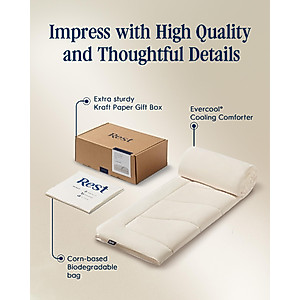 REST® Evercool® Cooling Comforter, Good Housekeeping Award Winner for Hot Sleepers, All-Season Lightweight Blanket to Quickly Cool Down, Snow Ivory - Full/Queen 90"x90"
