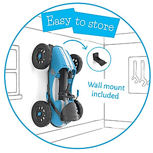 Chillafish Monzi RS: Pedal Go-Kart for Kids 3-7 Years, Folds Down for Easy Storage and Adjustable Seat Without Tools, Airless no-Puncture RubberSkin Tires, and Wall Mount for Easy Storage, Red